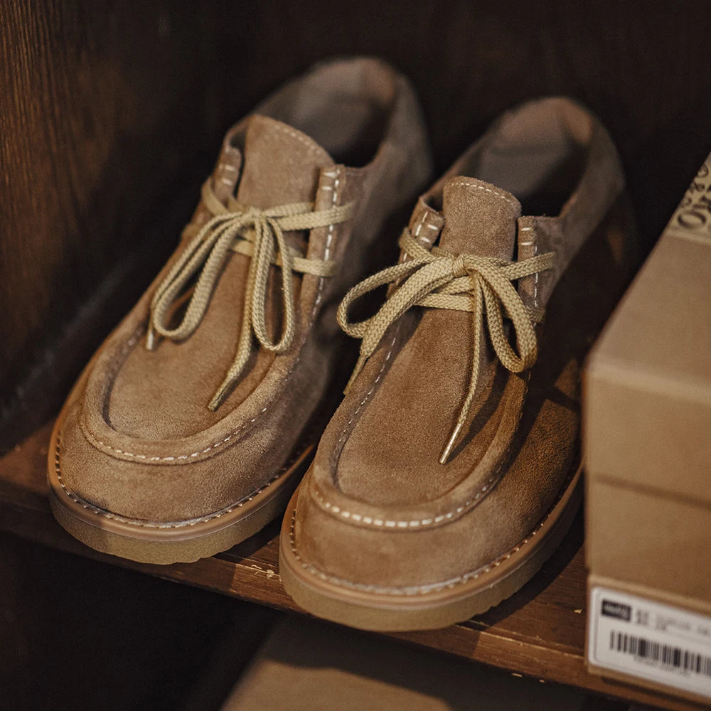 Retro Split Suede Solid Men's Shoes