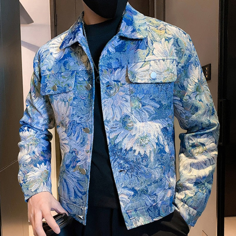 Vintage Blue Floral Jacket – FanFreakz
