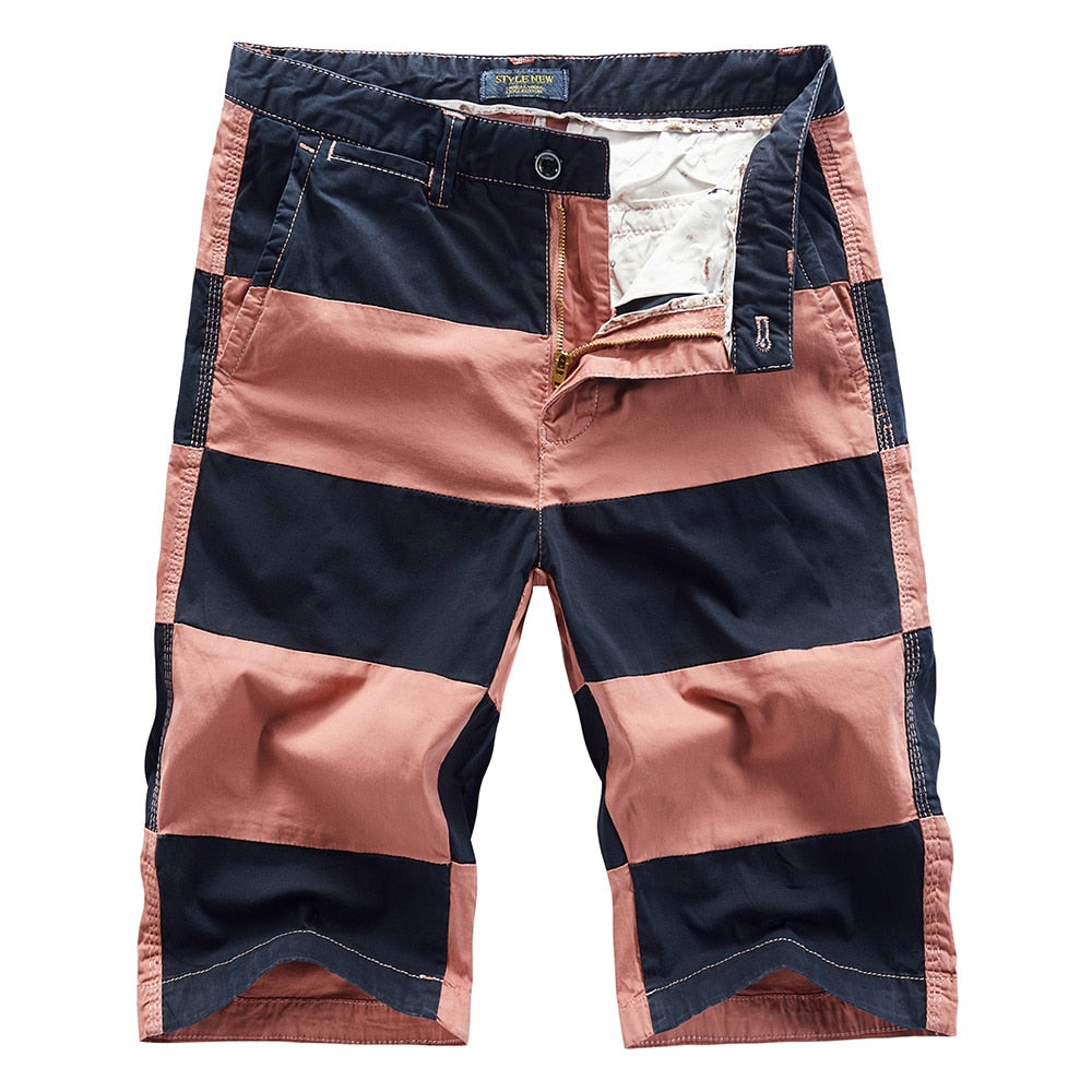 Two-Toned Horizontal Stripe Style Shorts