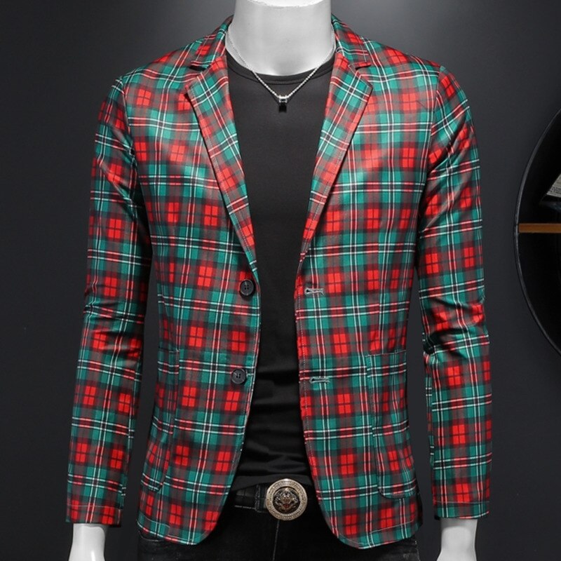 Vintage Green-Red Plaid Blazer – FanFreakz